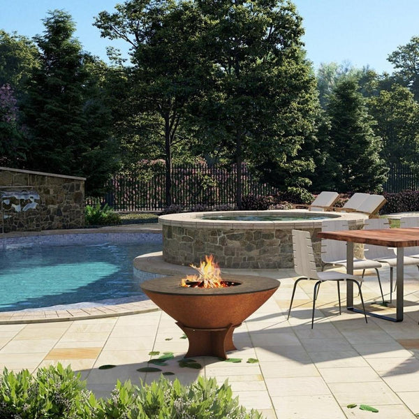 Arteflame 40-Inch Low Euro Base Corten Steel Grill - Patio Fever