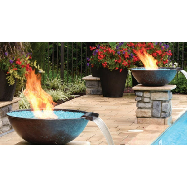 HPC 31-Inch Tempe Copper Gas Fire and Water Bowl - Patio Fever