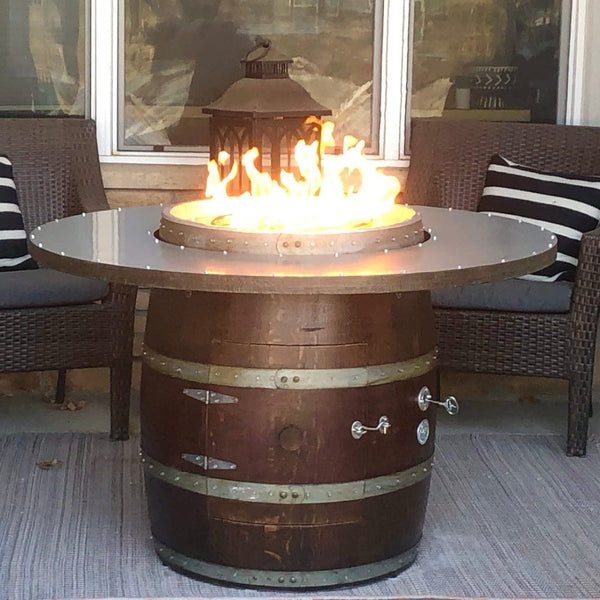 Wine Barrel Dude Custom Height Barrel Gas Fire Pit - Patio Fever