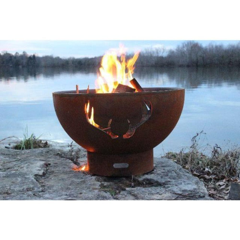 Fire Pit Art Antlers 36-Inch Carbon Steel Fire Pit - Patio Fever
