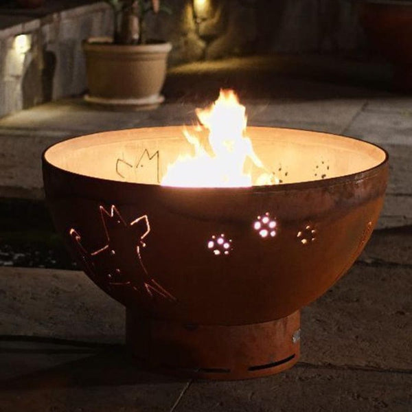 Fire Pit Art Funky Dog 36-Inch Steel Gas Fire Pit - Patio Fever