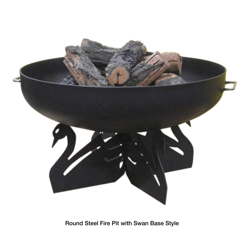 Modern Blaze Round Steel Fire Pit with Grate - Patio Fever