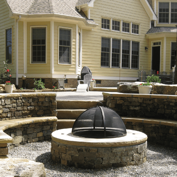Modern Blaze Round Steel Fire Pit Screen - Patio Fever