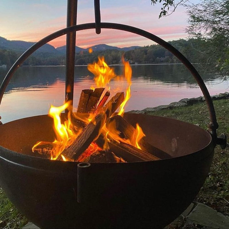 Cowboy Cauldron The Dude Steel Fire Pit Grill - Patio Fever
