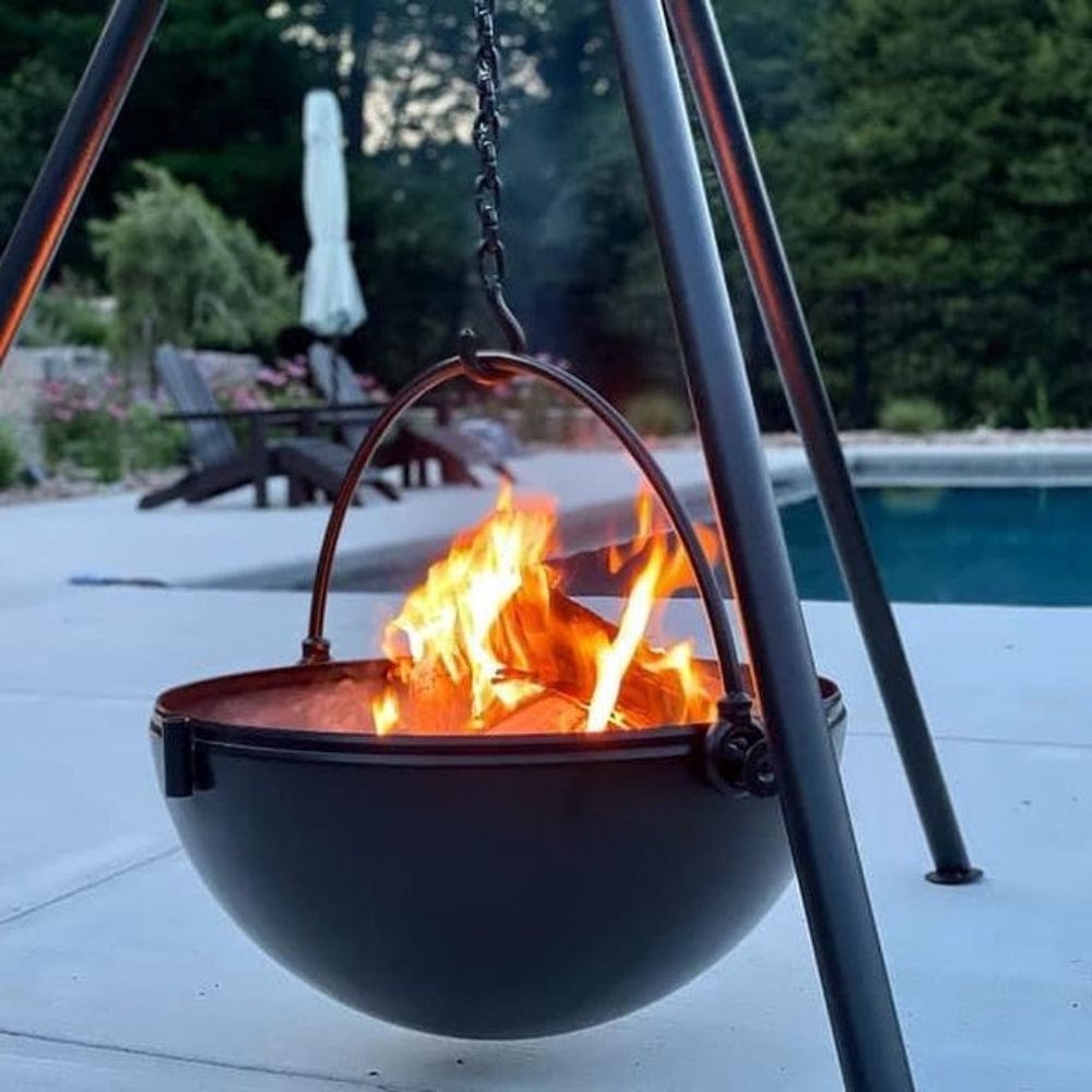 Cowboy Cauldron The Dude Steel Fire Pit Grill - Patio Fever
