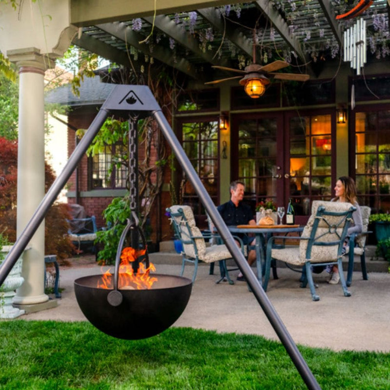 Cowboy Cauldron The Dude Steel Fire Pit Grill - Patio Fever