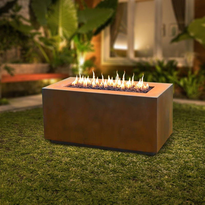 Top Fires Pismo Rectangular Corten Steel Fire Pit - Patio Fever