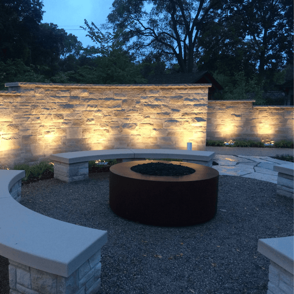 Top Fires Unity Round Corten Steel Gas Fire Pit - Patio Fever
